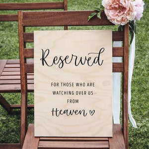 Reserved From Heaven Wooden Sign Reserved Wedding Sign, Wedding ...