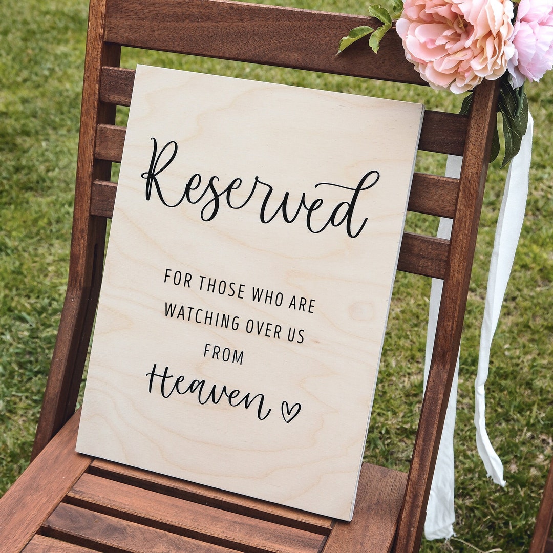 Reserved From Heaven Wooden Sign Reserved Wedding Sign, Wedding ...