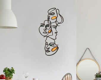 Wooden Decorative Standing Art Abstract Face Table Art for Home and ...