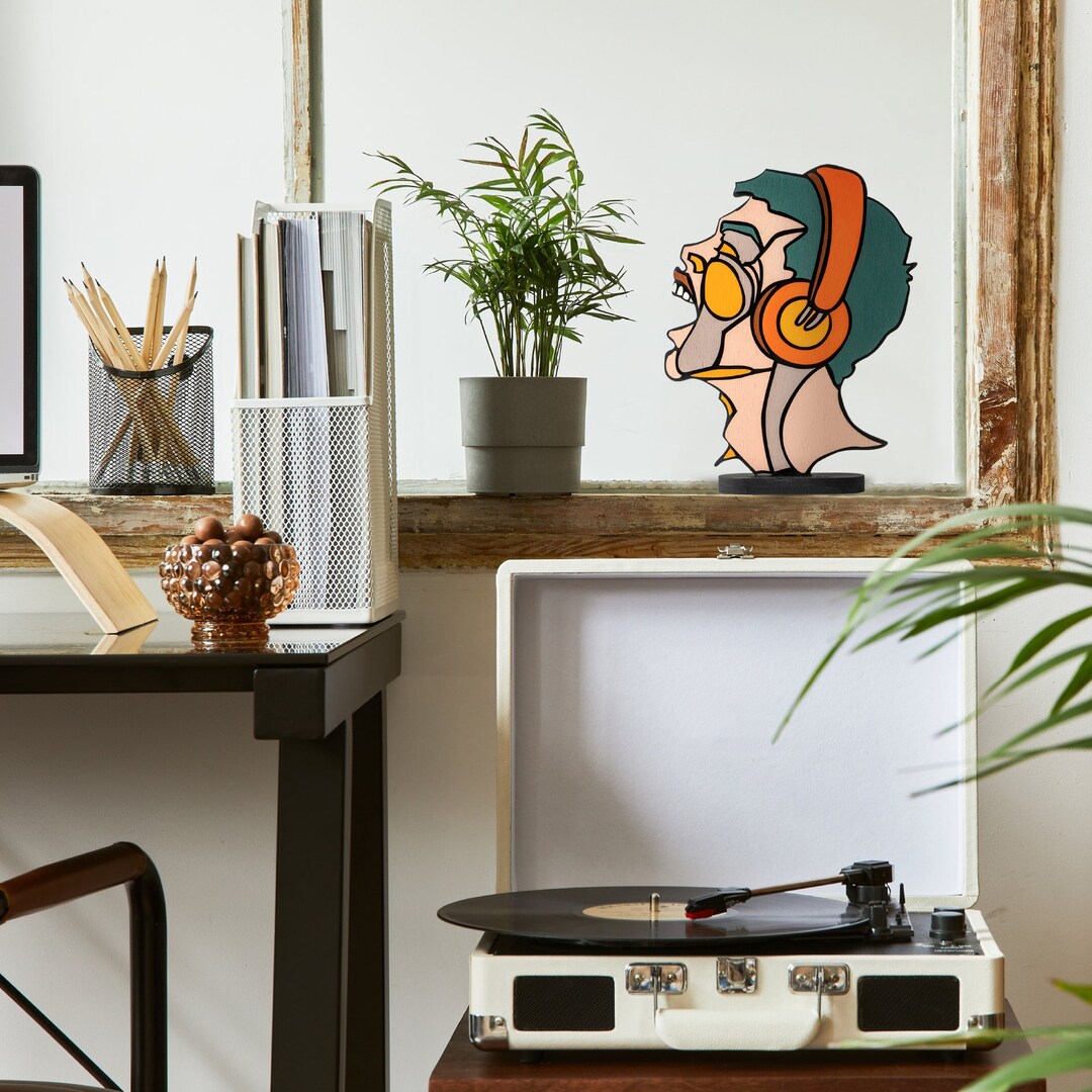 Wooden Desk Sculpture for Home & Office Decoration Modern - Etsy