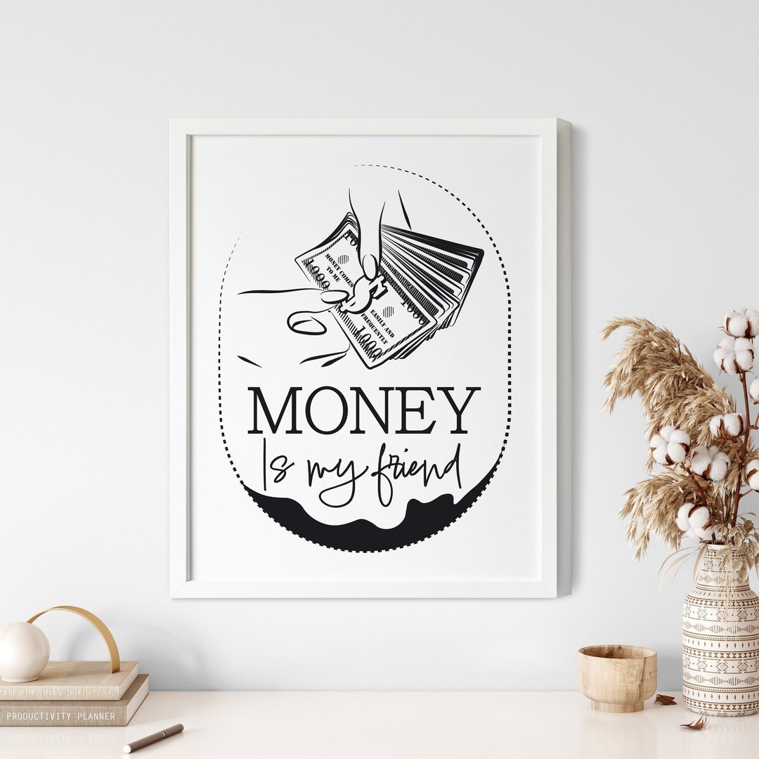Digital Line Art Attract Money money is My Friend Magnet Abundance ...