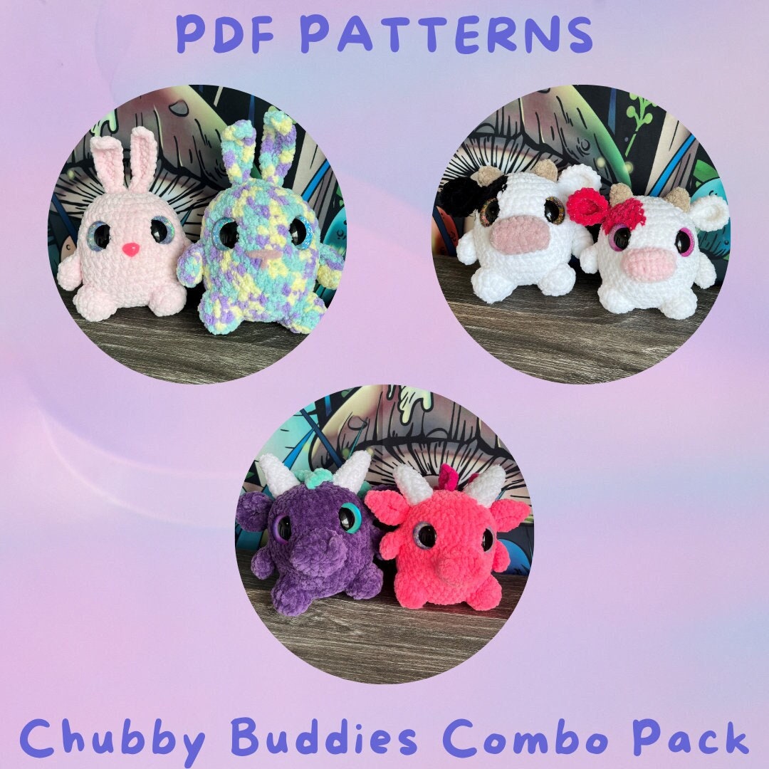 Chubby Buddies Combo Pack / PDF Pattern / Crochet, Amigurumi, Beginner ...