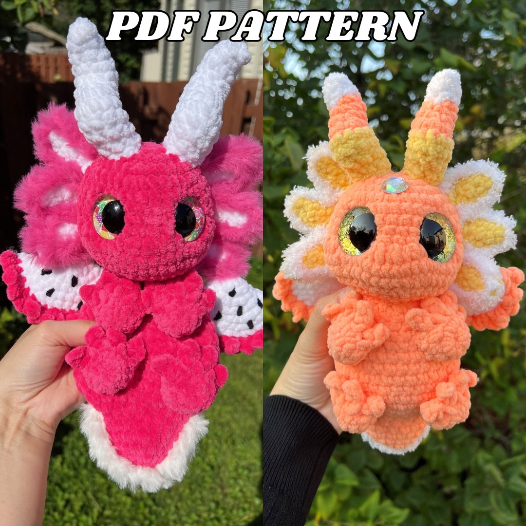 Aurora the Axolotl Dragon / PDF Pattern / Crochet, Amigurumi, Beginner ...