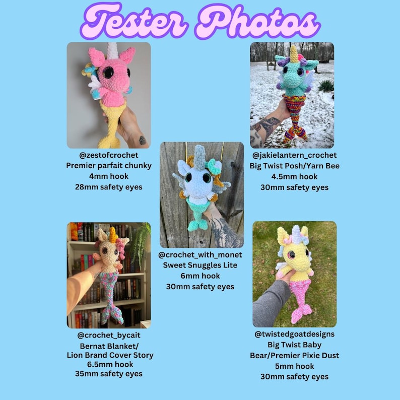 Nixie the Mermaid Unicorn / PDF Pattern / Crochet, Amigurumi, Beginner ...
