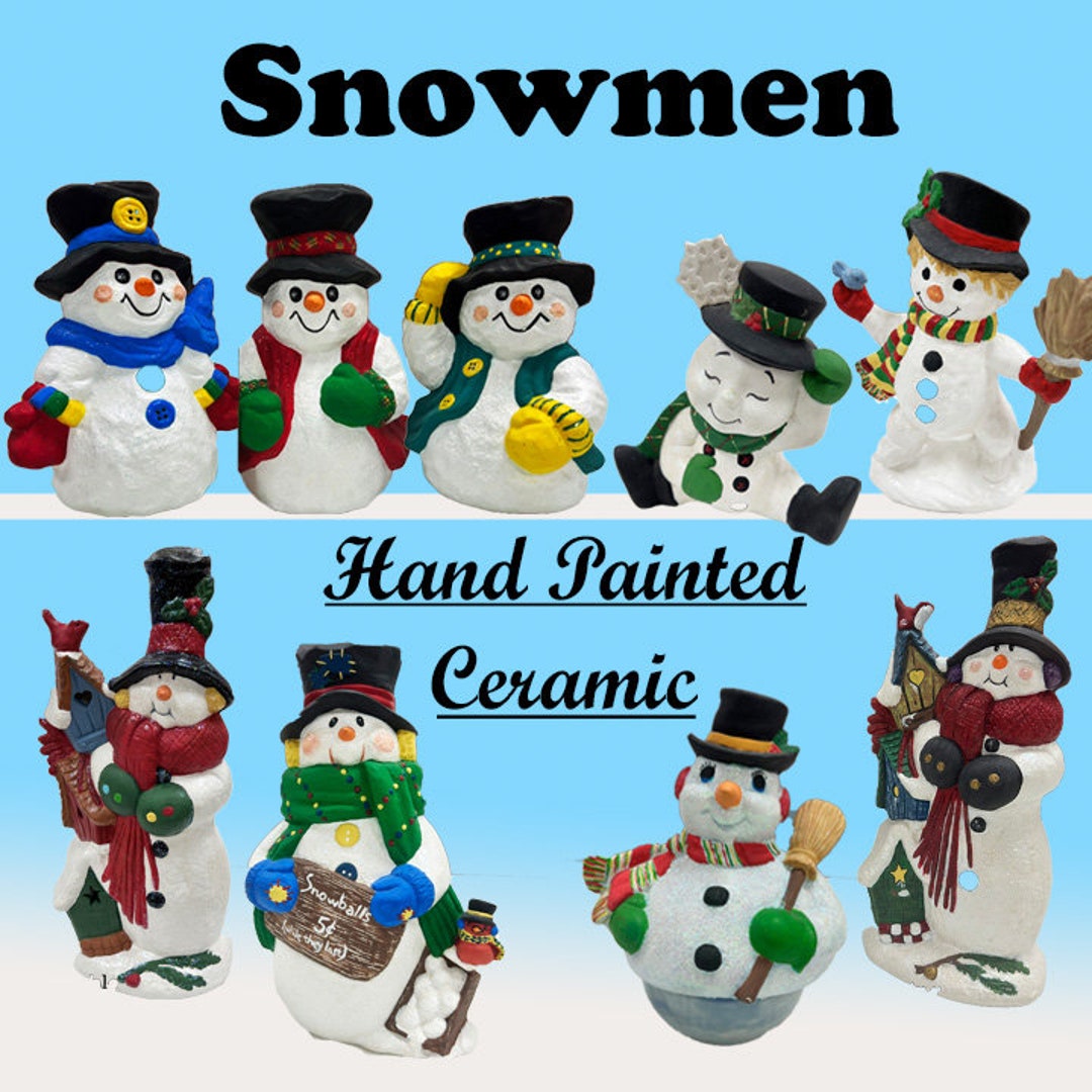 Snowmen, Ceramic Hand Painted - Etsy