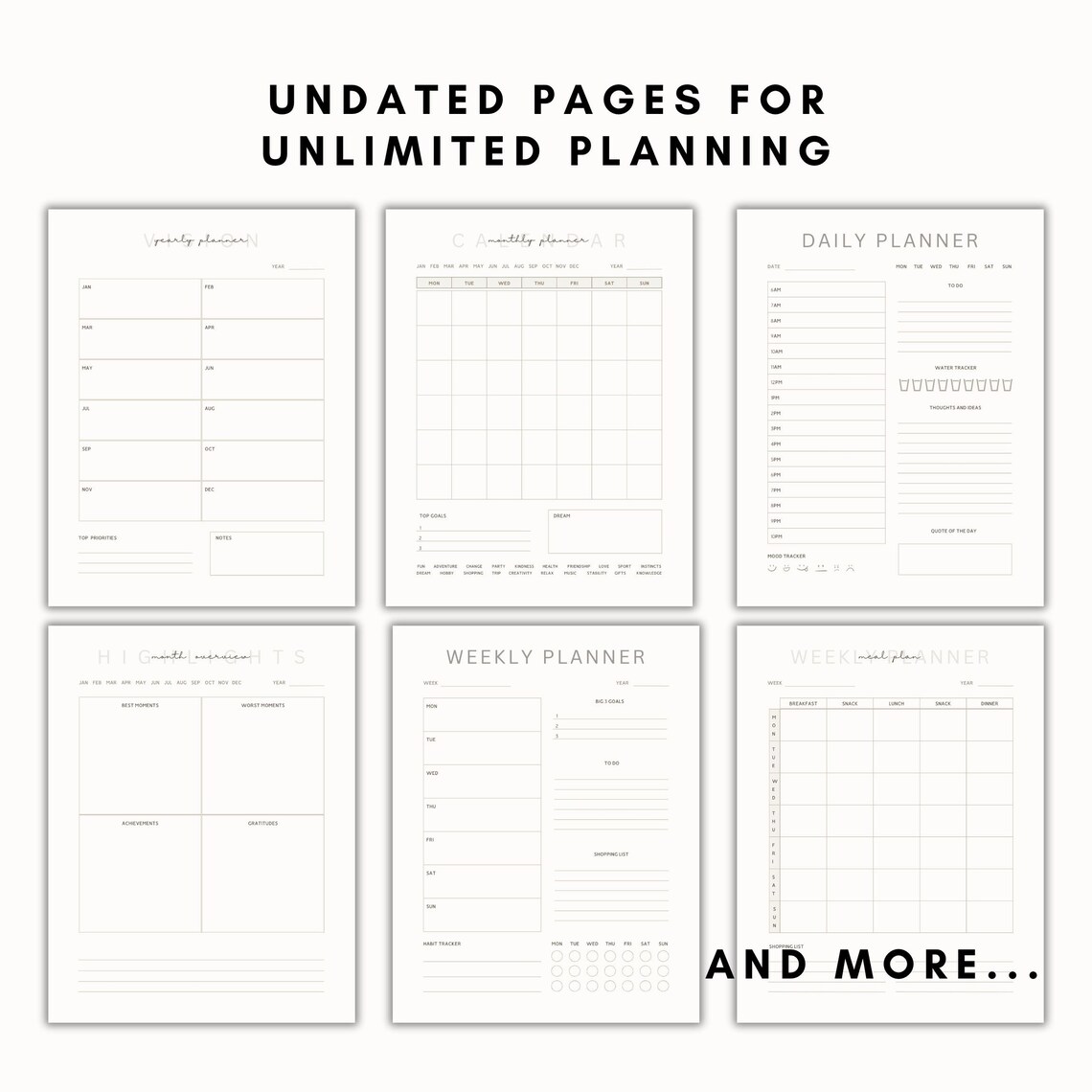 PRINTABLE ADHD Planner for Adults, Minimalist Planner for Work, Daily ...