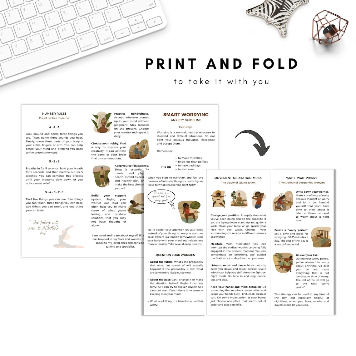 Printable Anxiety Guideline Brochure. Worries and Stress Management ...