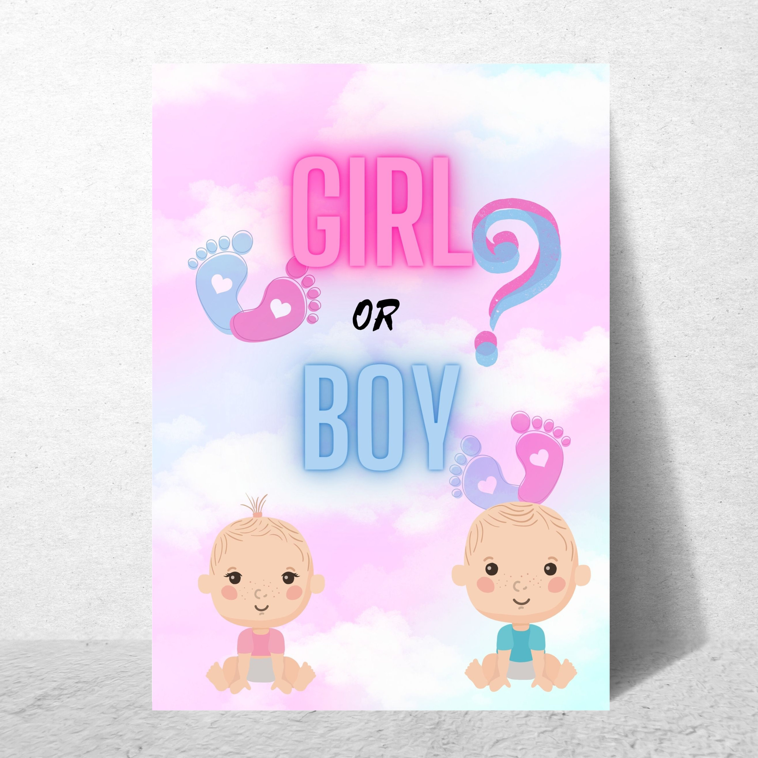Printable Gender Reveal,what Will Baby Be,boy or Girl,girl or Boy Sign ...