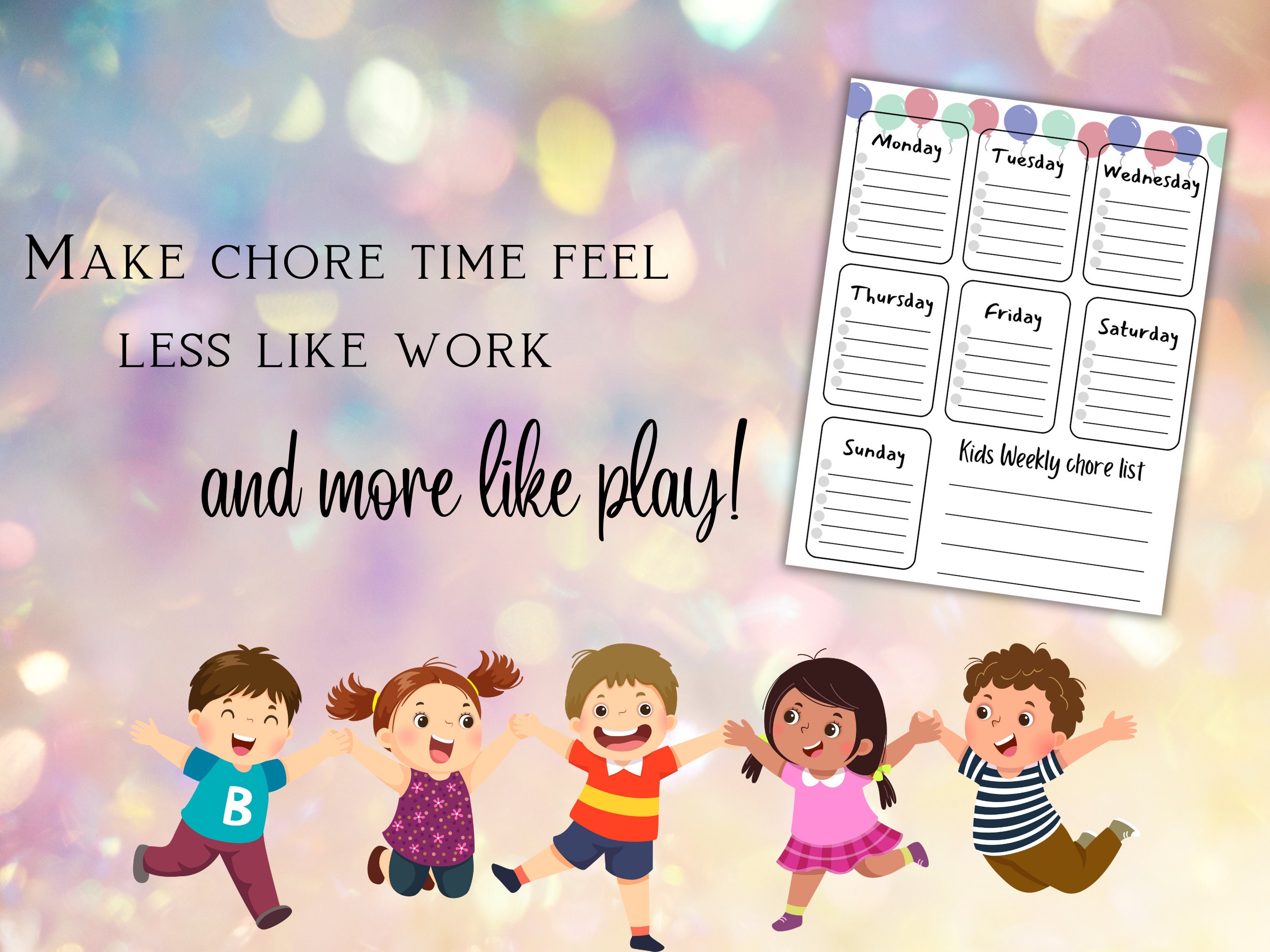 Printable Weekly Task Organizer Daily Children's Routine Planner ...