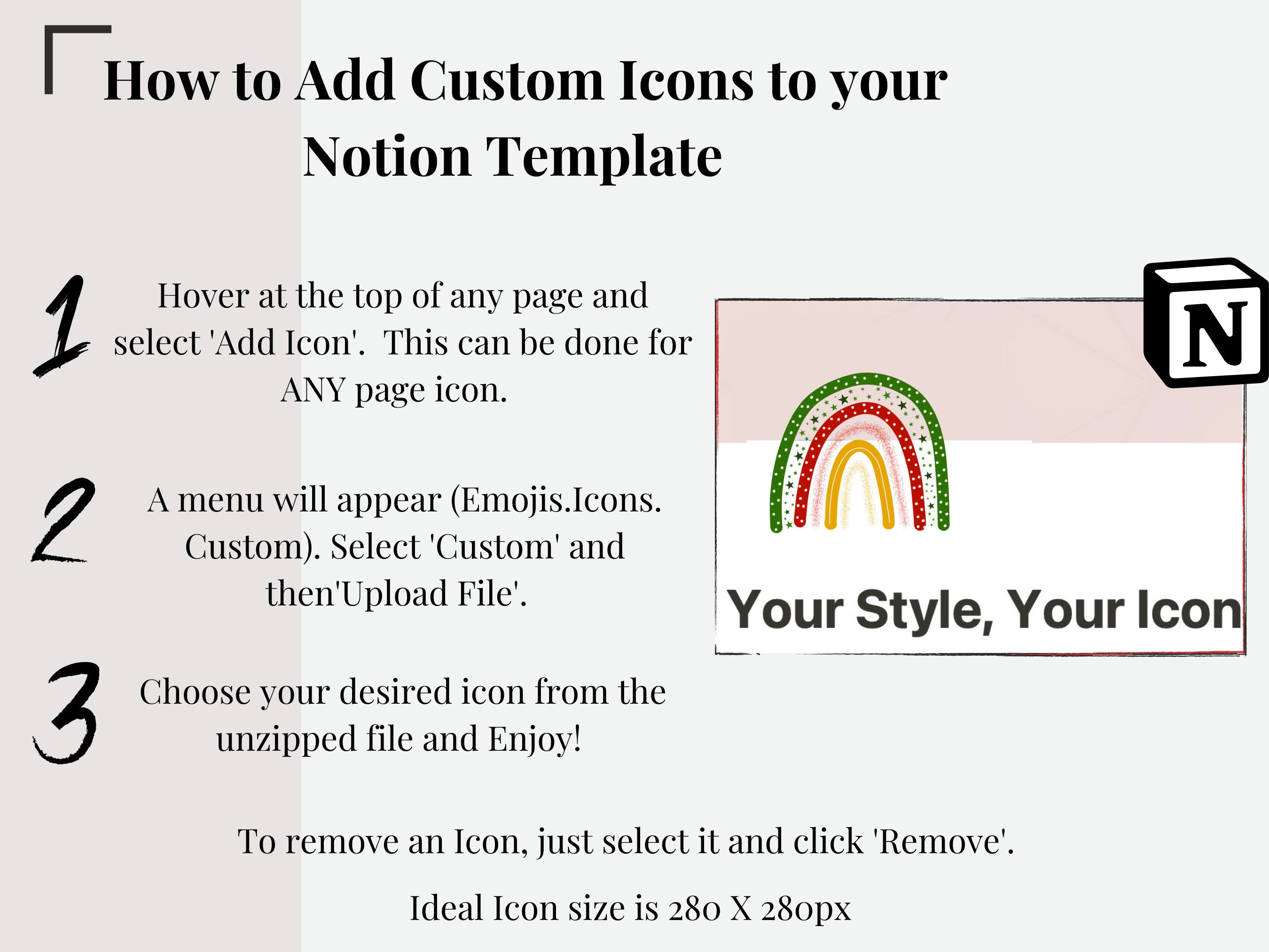 60 Notion Icons Christmas Inspired Notion Planner Icons Folder Icons ...
