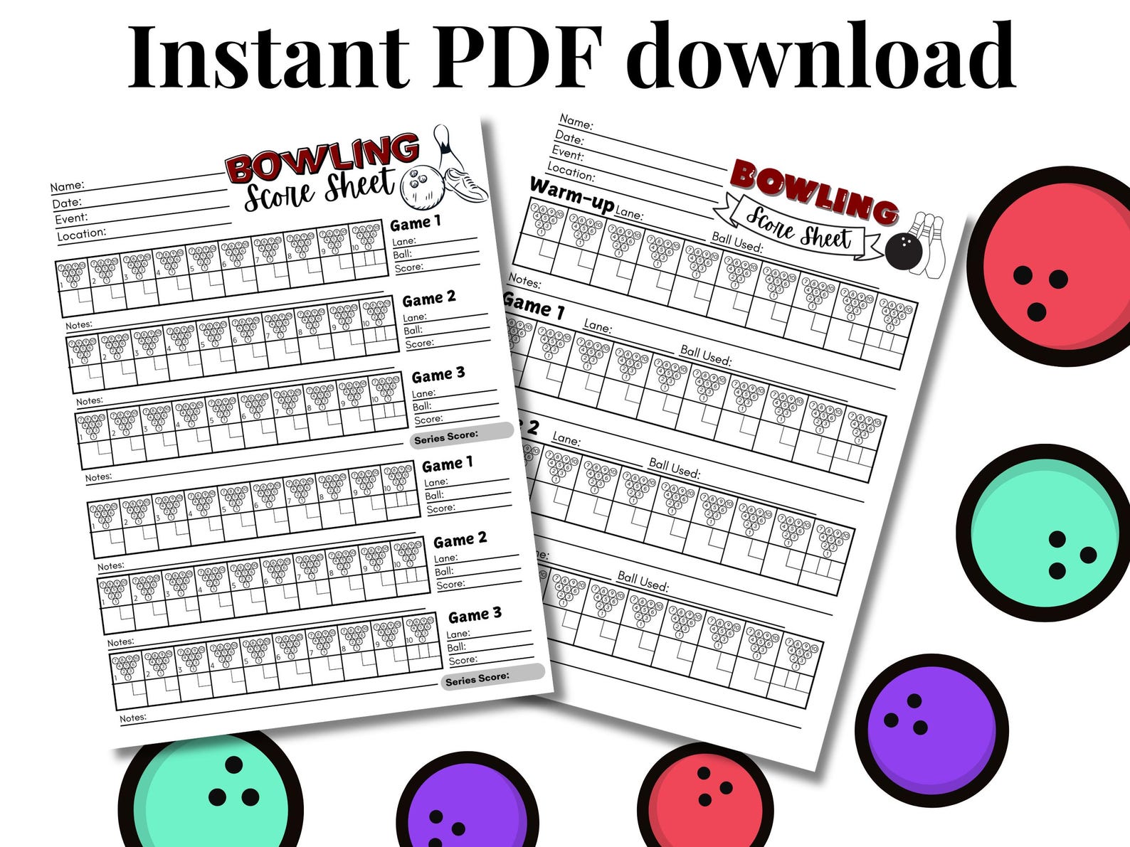 Printable Bowling Score Sheet | Track Your Game With Ease | Perfect for ...