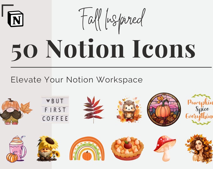 Notion Icons - Digital Sticker Pack PNG for Life Planner, Notion ...