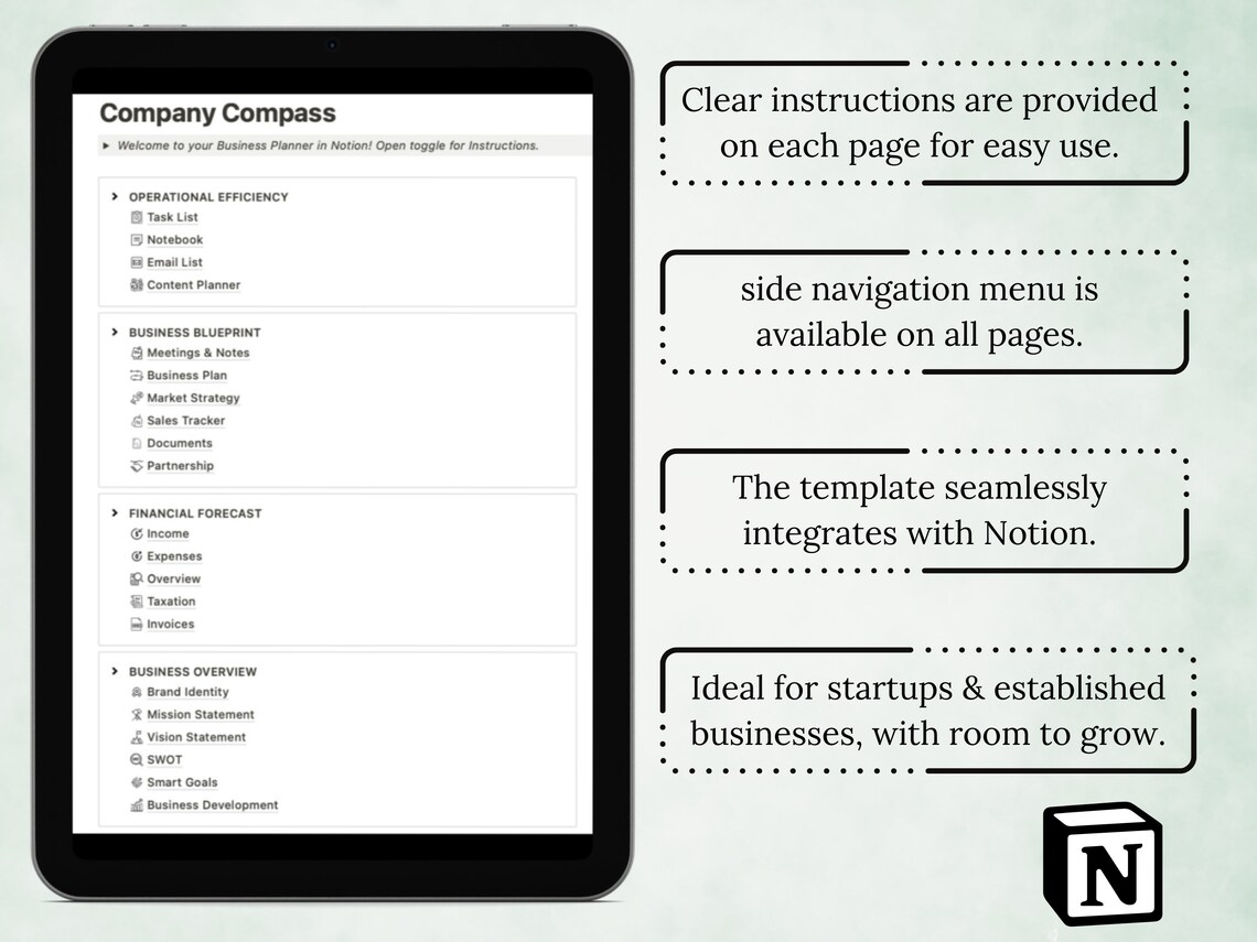 Notion Template Small Business Owners Side Hustle Planner Notion ...