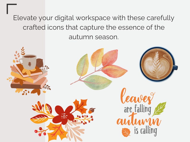 40 Notion Icons | Fall Inspired Notion Planner Icons | Desktop Icons ...