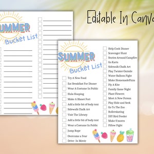 Summer Bucket List for Kids and Families Printable | Summer Activities ...