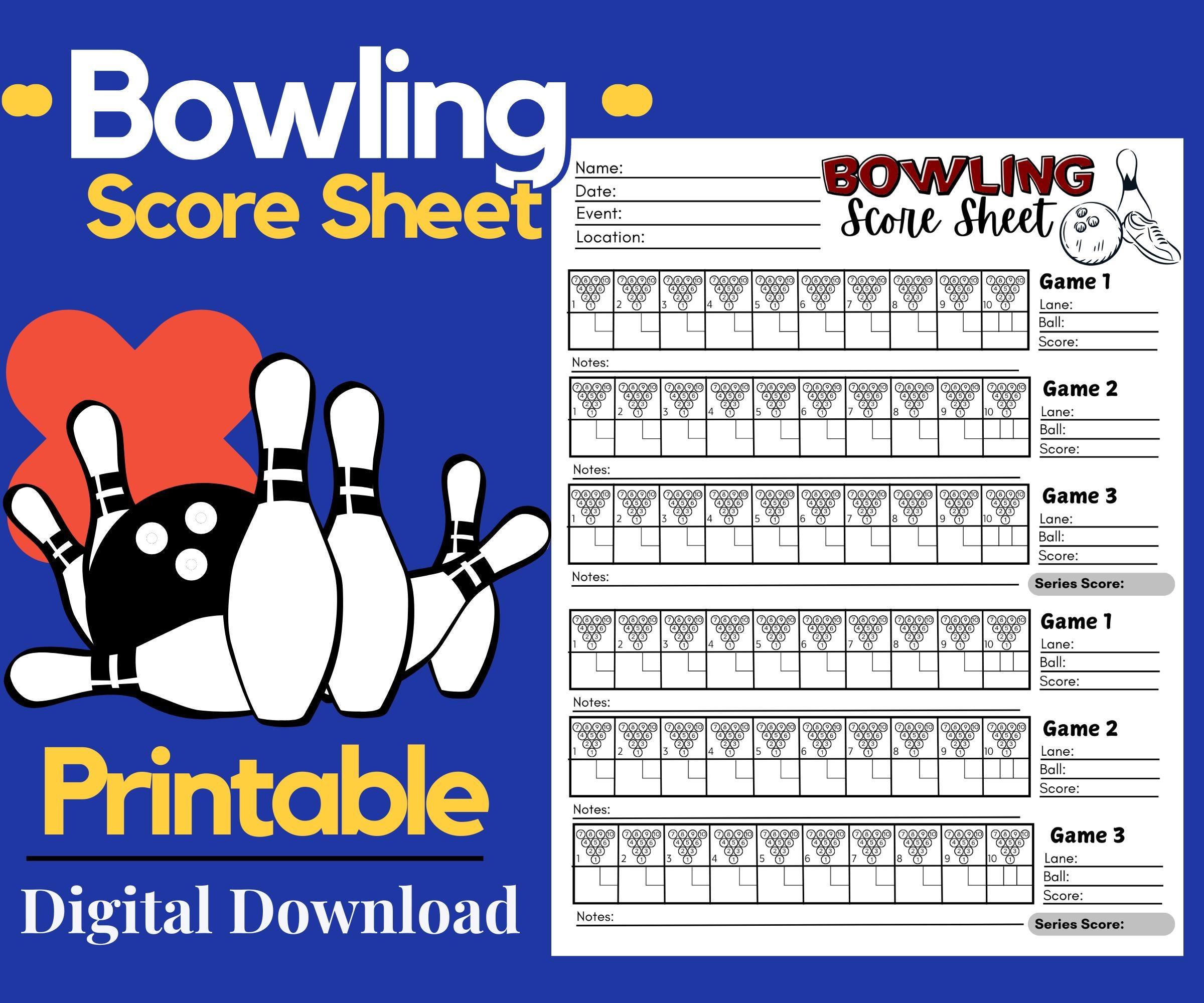 Printable Bowling Score Sheet | Track Your Game With Ease | Perfect for ...