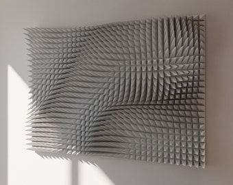 3D Printed Wall Art White Geometric Spikes Wall Sculpture Abstract Home ...