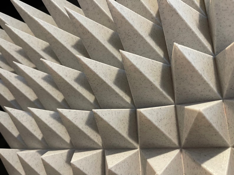 Spiked 3D Printed Wall Art With Marble Effect - Geometric 3D Parametric ...