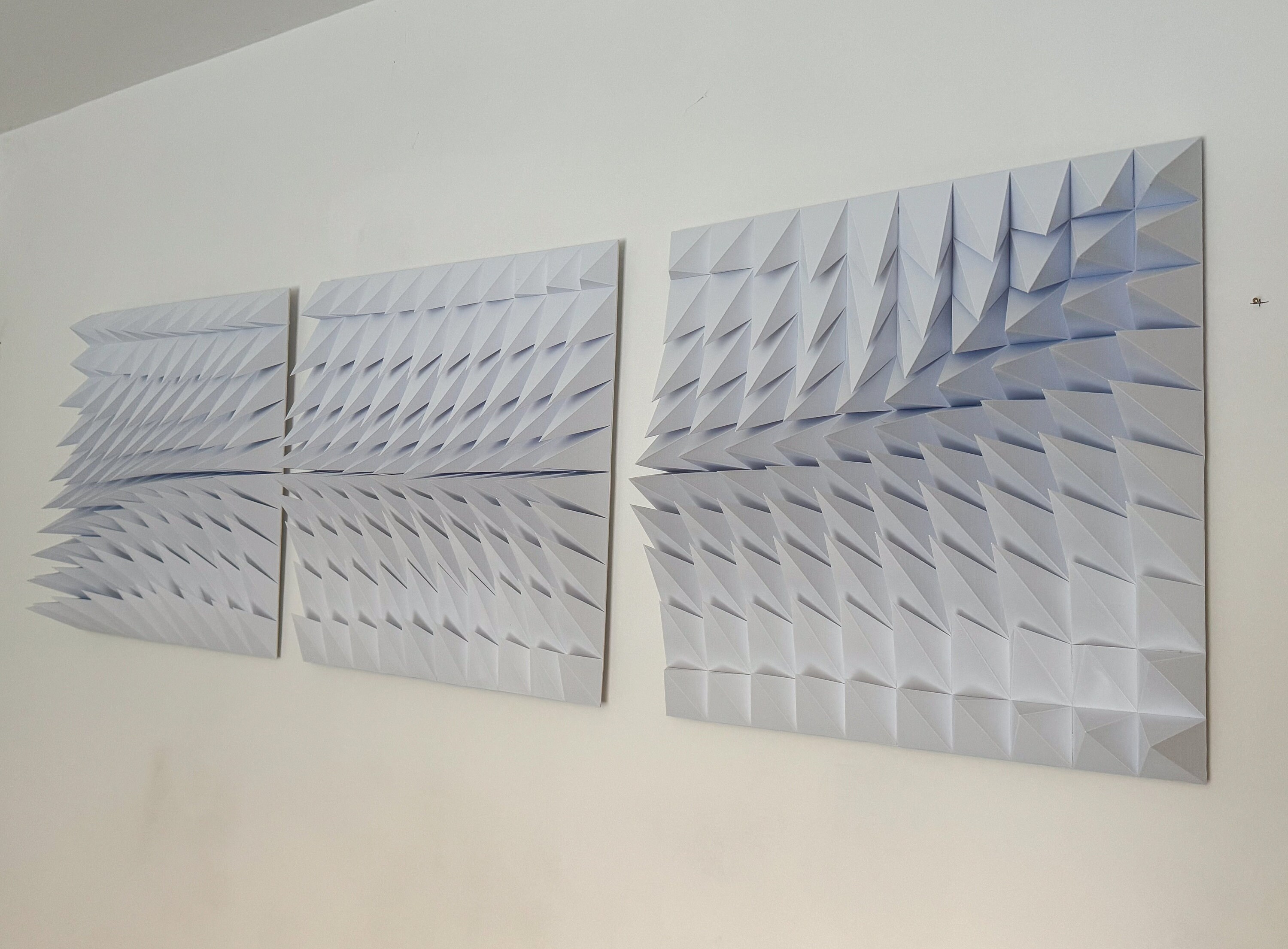 3D Printed Wall Art - Set of Three White Wall Sculpture - Parametric ...