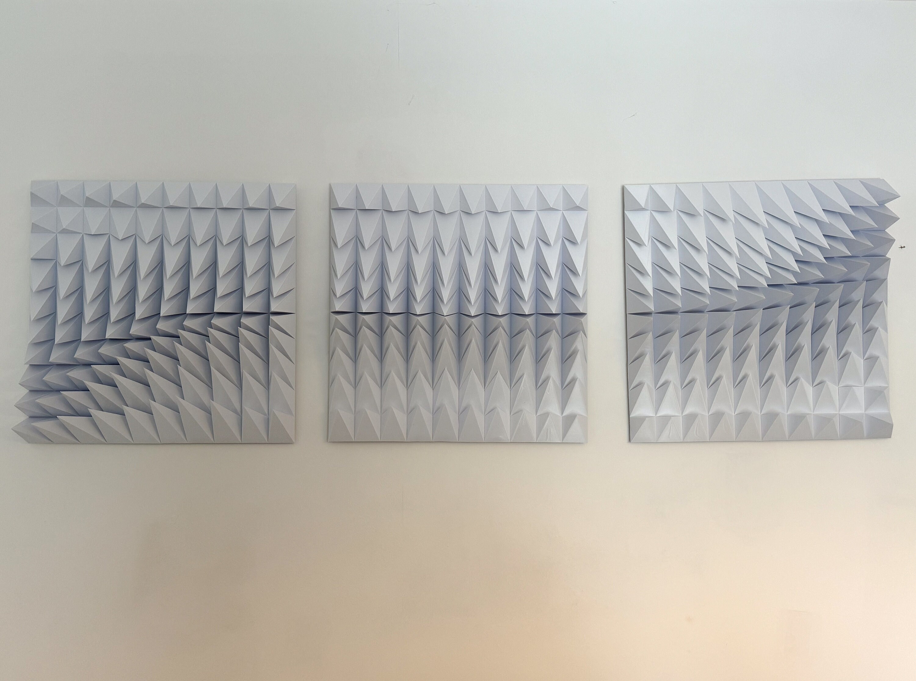 3D Printed Wall Art - Set of Three White Wall Sculpture - Parametric ...