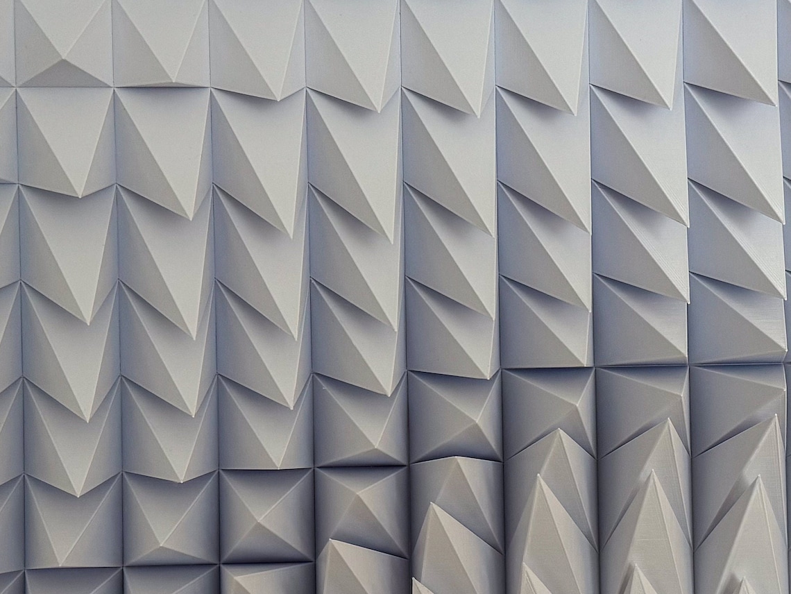 3D Printed Wall Art White Geometric Spikes Wall Sculpture Abstract Home ...