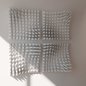 3D Printed Wall Art White Geometric Spikes Wall Sculpture Abstract Home ...