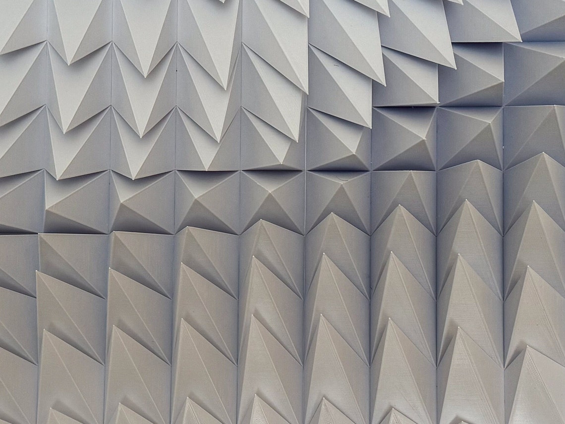 3D Printed Wall Art White Geometric Spikes Wall Sculpture Abstract Home ...