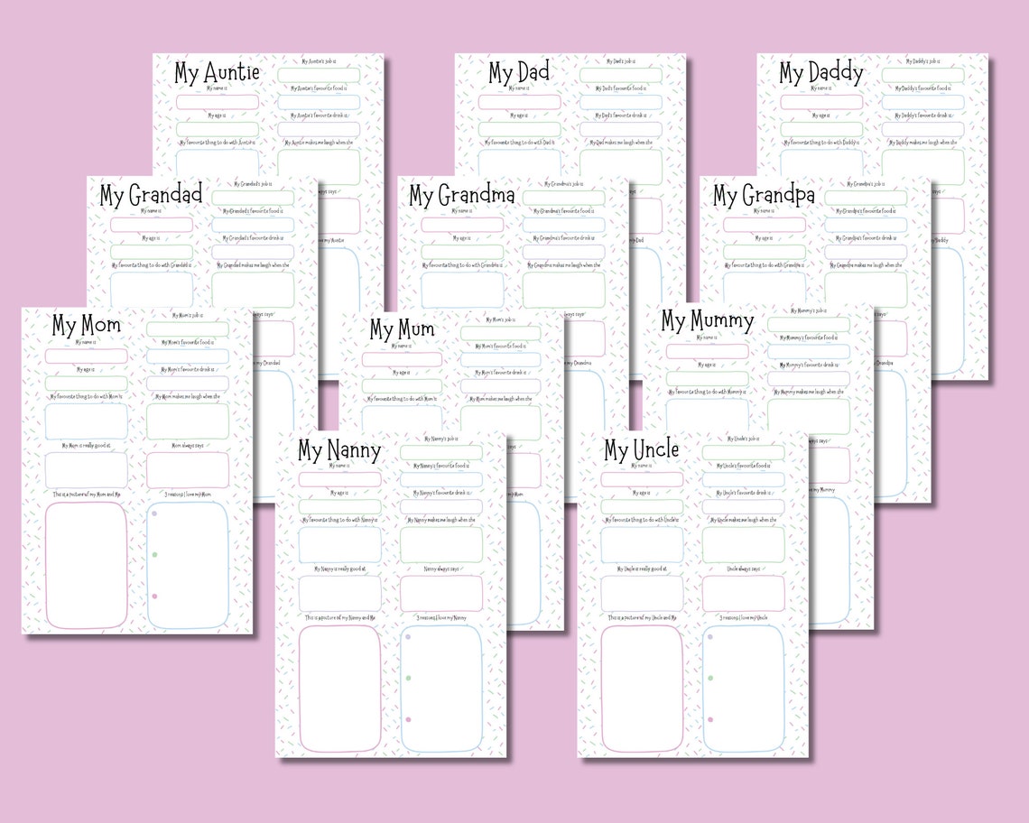 All About My Grandma Questionnaire Personalised Birthday Card Keepsake ...