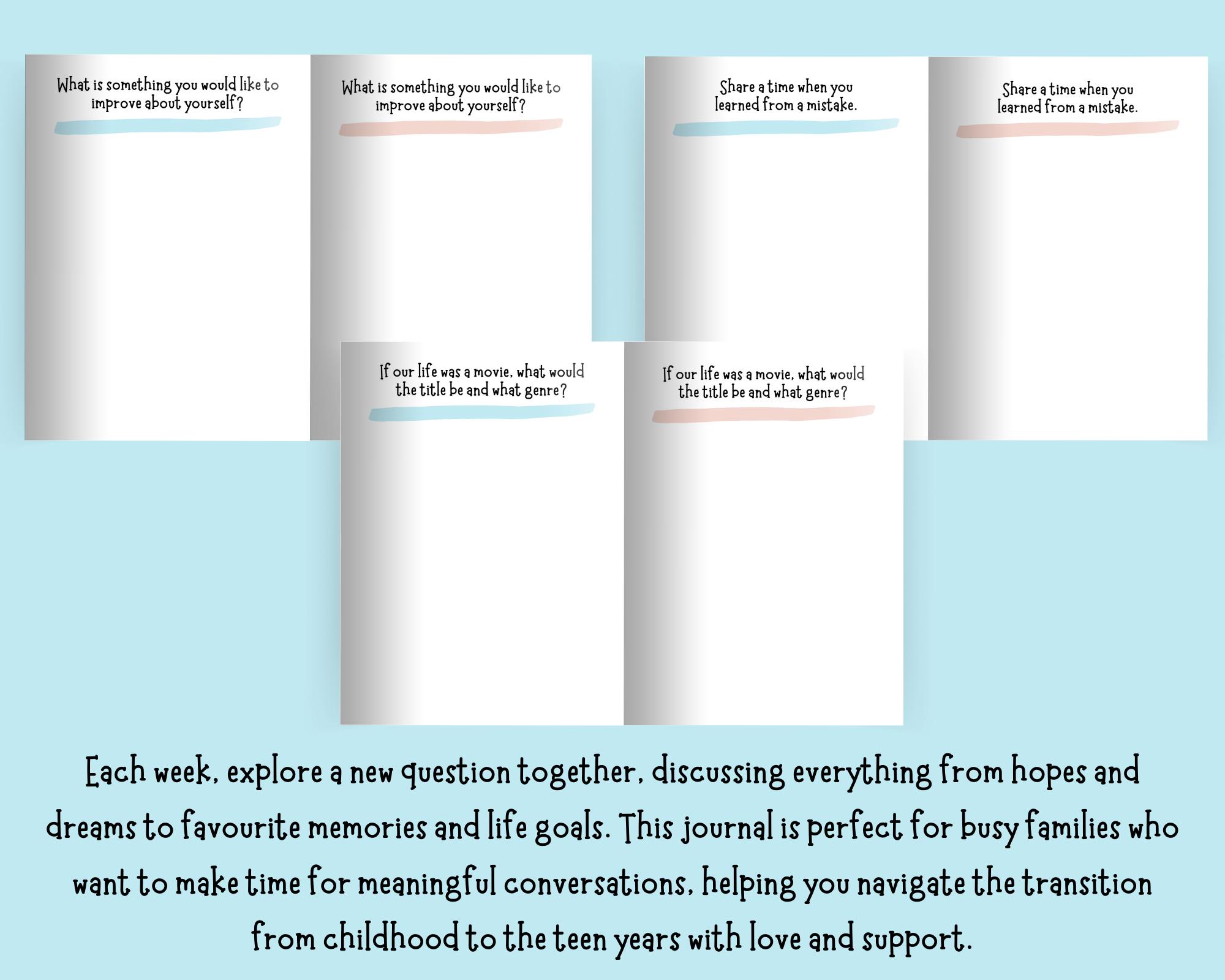 Parent-tween Child Conversation Journal - You & Me: 52 Weeks of Back ...