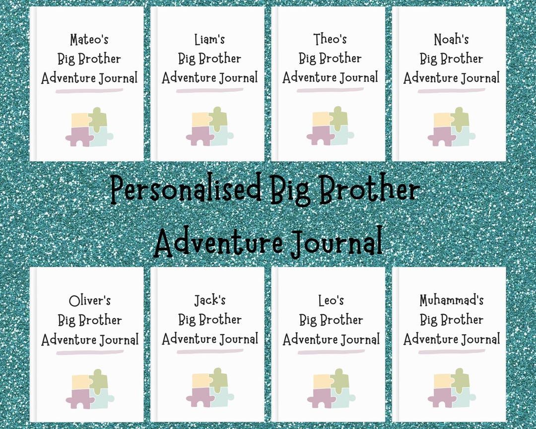 Personalised Big Brother Adventure Journal: Big Sibling Guide. Kids ...