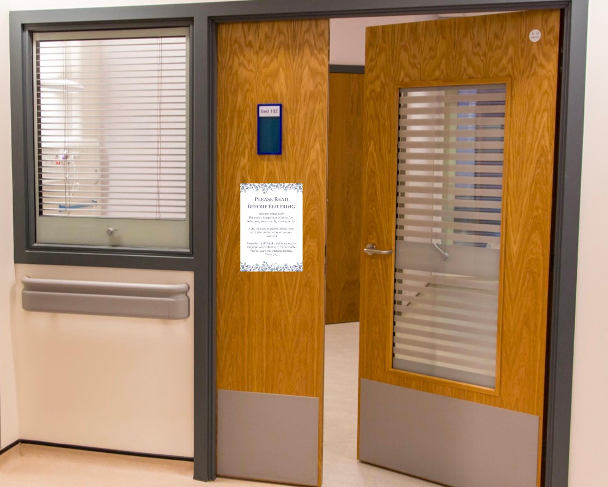 Gestational Carrier Birth Hospital Door Sign | Printable Birth ...