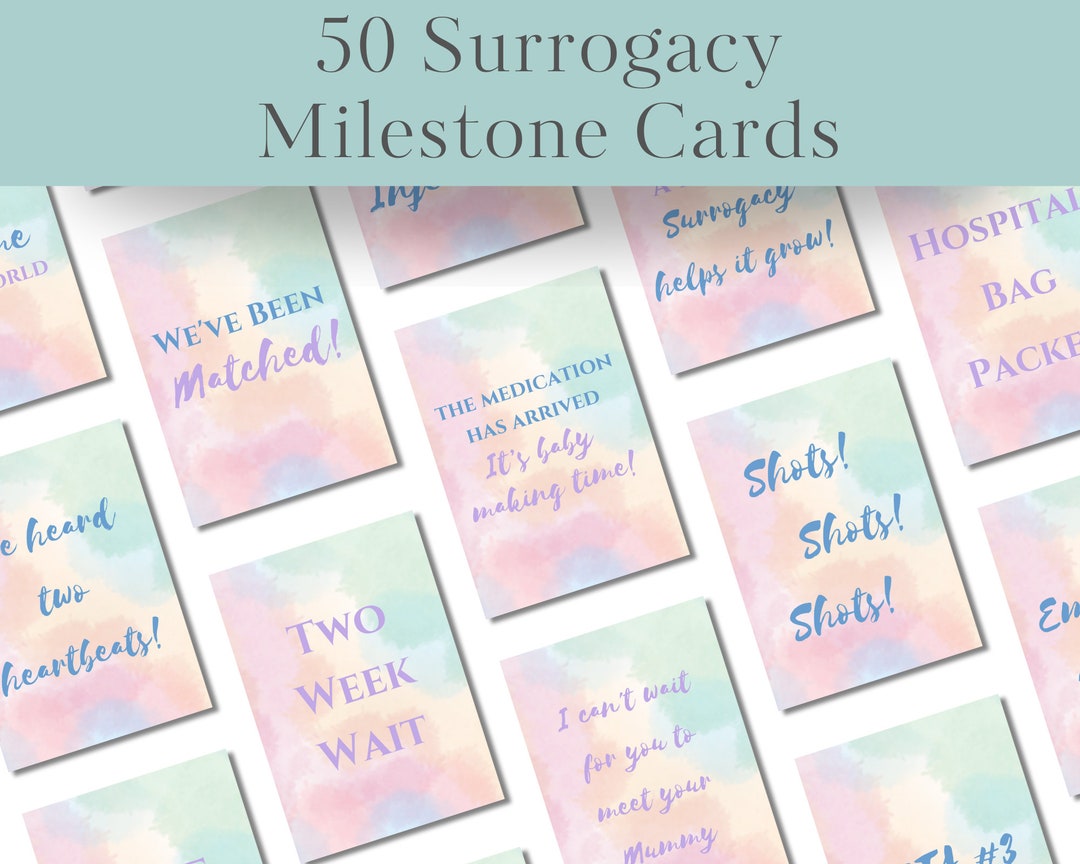 Surrogacy Pregnancy Pastel Milestone Cards | Set of 50 Digital Download ...