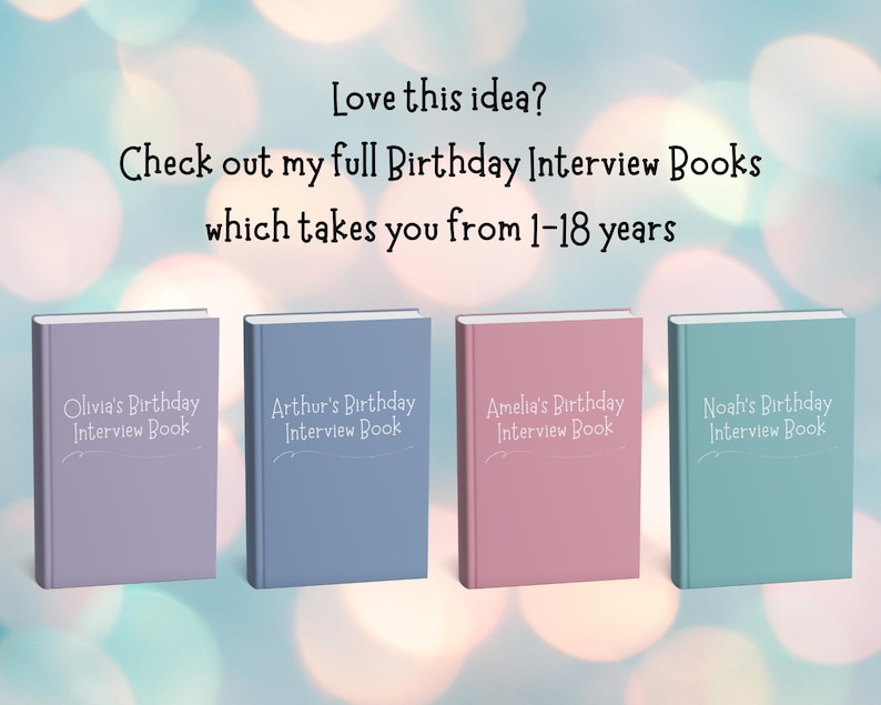 Annual Birthday Interview Kids Birthday Questionnaire Printable ...