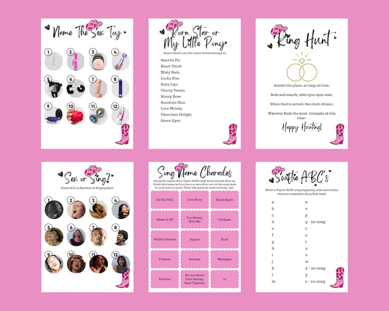 Taylor Swift Hen Do Party Games Pack | Pink Bridal Shower Fun | Swiftie ...