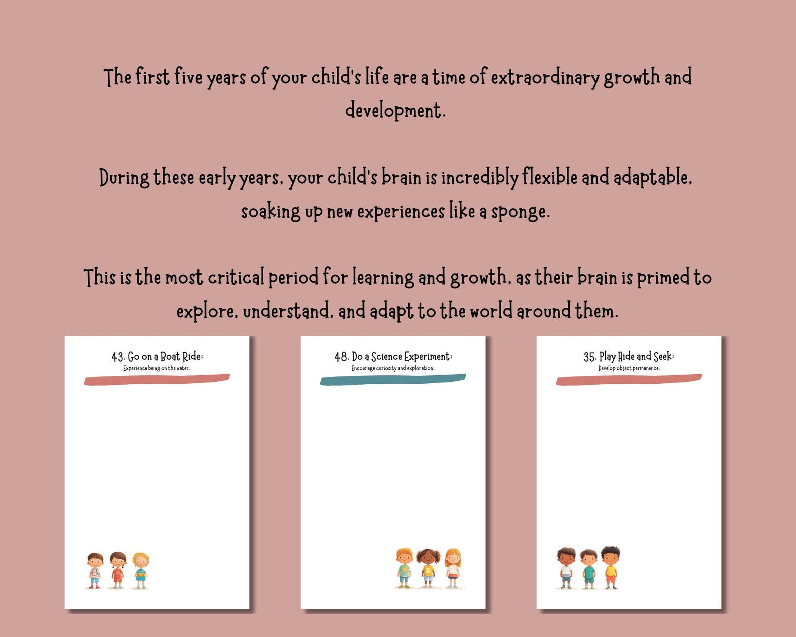 50 Things to Do Before You Turn 5 | Early Childhood Milestone Journal ...