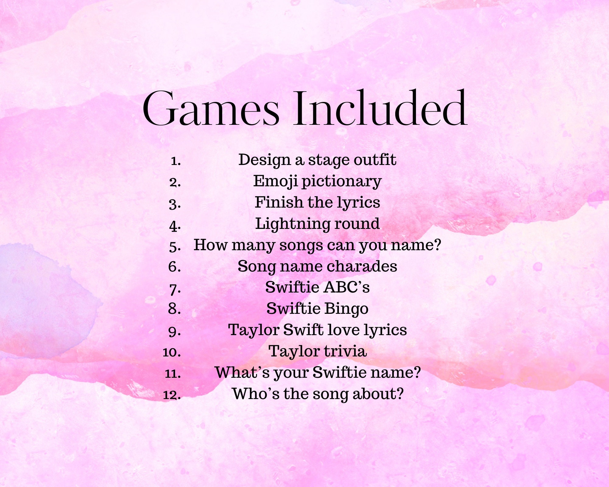 Taylor Swift Party Games Pack Printable Swiftie Games, Taylor Trivia ...