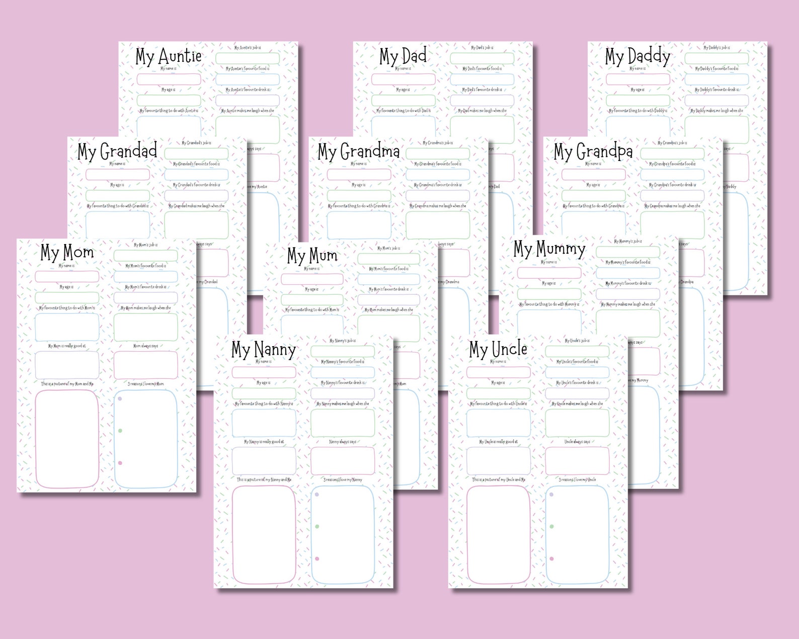 Happy Father's Day Gift All About My Dad Questionnaire Personalised ...