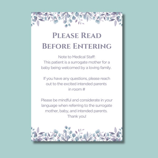Hospital Door Sign - Etsy