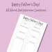 Happy Father's Day Gift All About My Dad Questionnaire Personalised ...