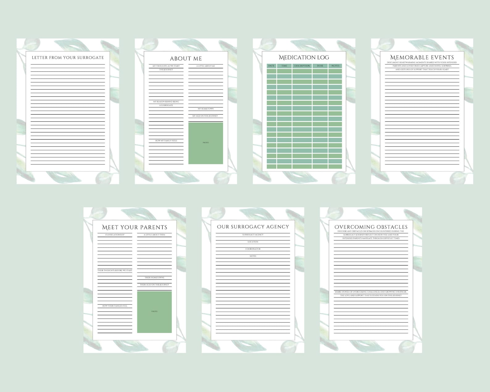 Surrogate Journal / Scrapbook 58 Pages | Memory Book | Surrogate Gift ...