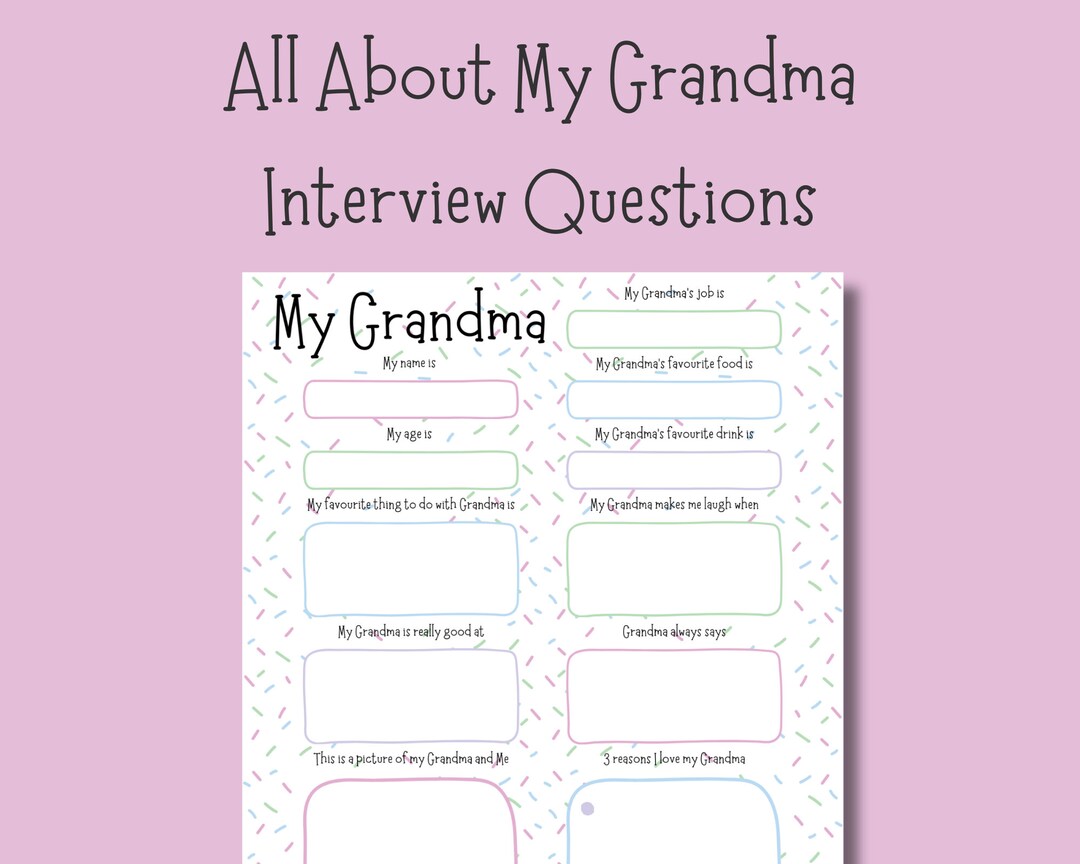 All About My Grandma Questionnaire | Personalised Birthday Card ...