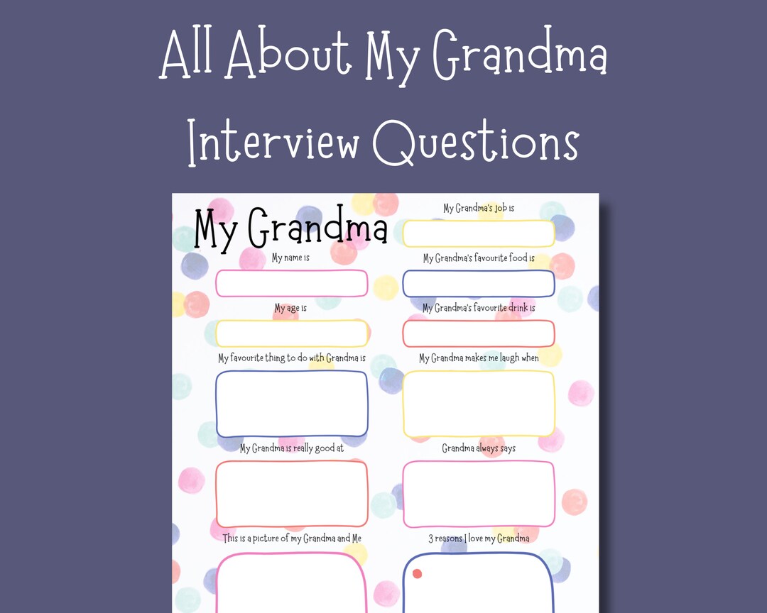 All About My Grandma Questionnaire | Personalised Birthday Card ...