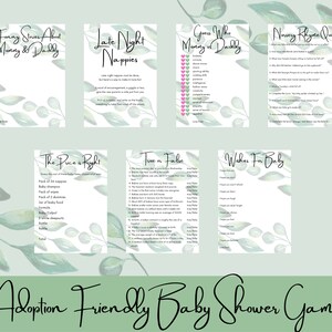 Adoption-friendly Baby Shower Games Bundle: Digital Download With Green ...