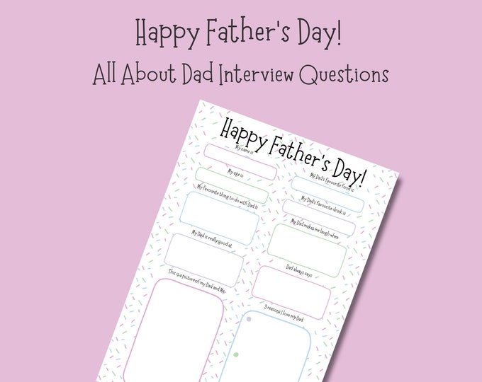 Father's Day Printable Interview for Kids, Includes Grandpa Interview ...