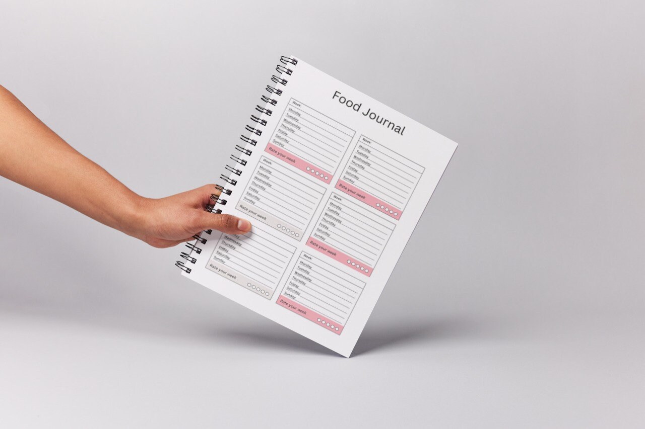 Daily Food Journal & Nutrition Chart Printable Template, Food Log, Meal ...