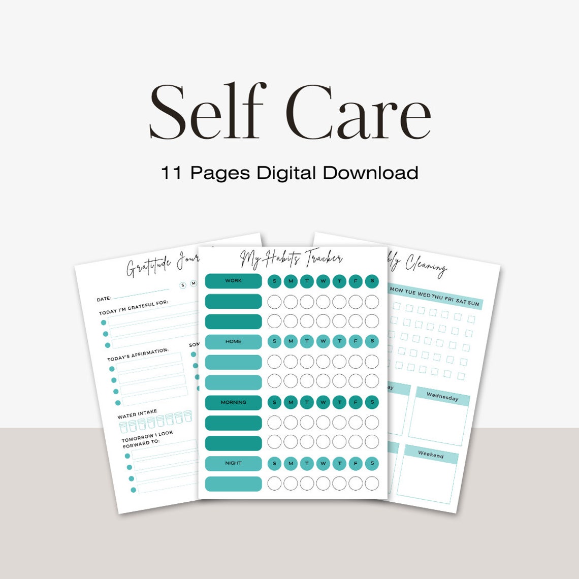 Minimal Self Care Checklist Printable, Aesthetic Self Care List PDF ...