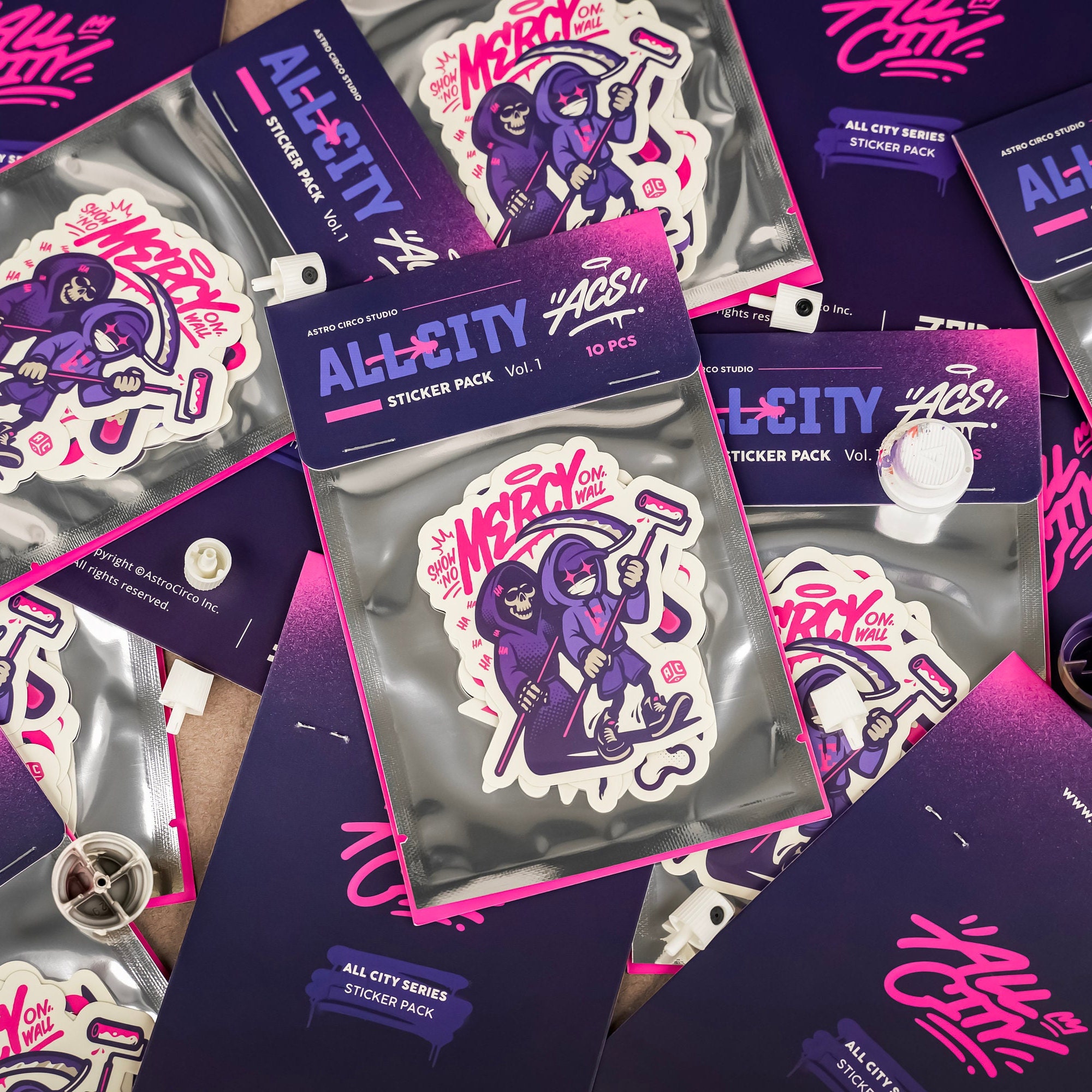 ALL-CITY Series Sticker Pack Vol.1 Cool Sticker Vinyl Matte Waterproof ...