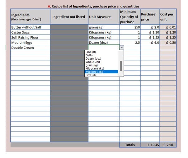 Recipe Cost Build up Workbook With Profit & Loss and Client Quote - Etsy