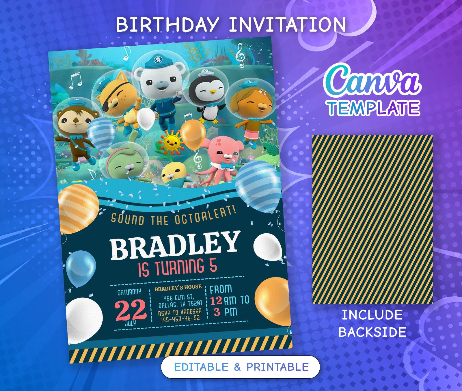 Octonauts Invitation Printable Editable Birthday Invite - Etsy