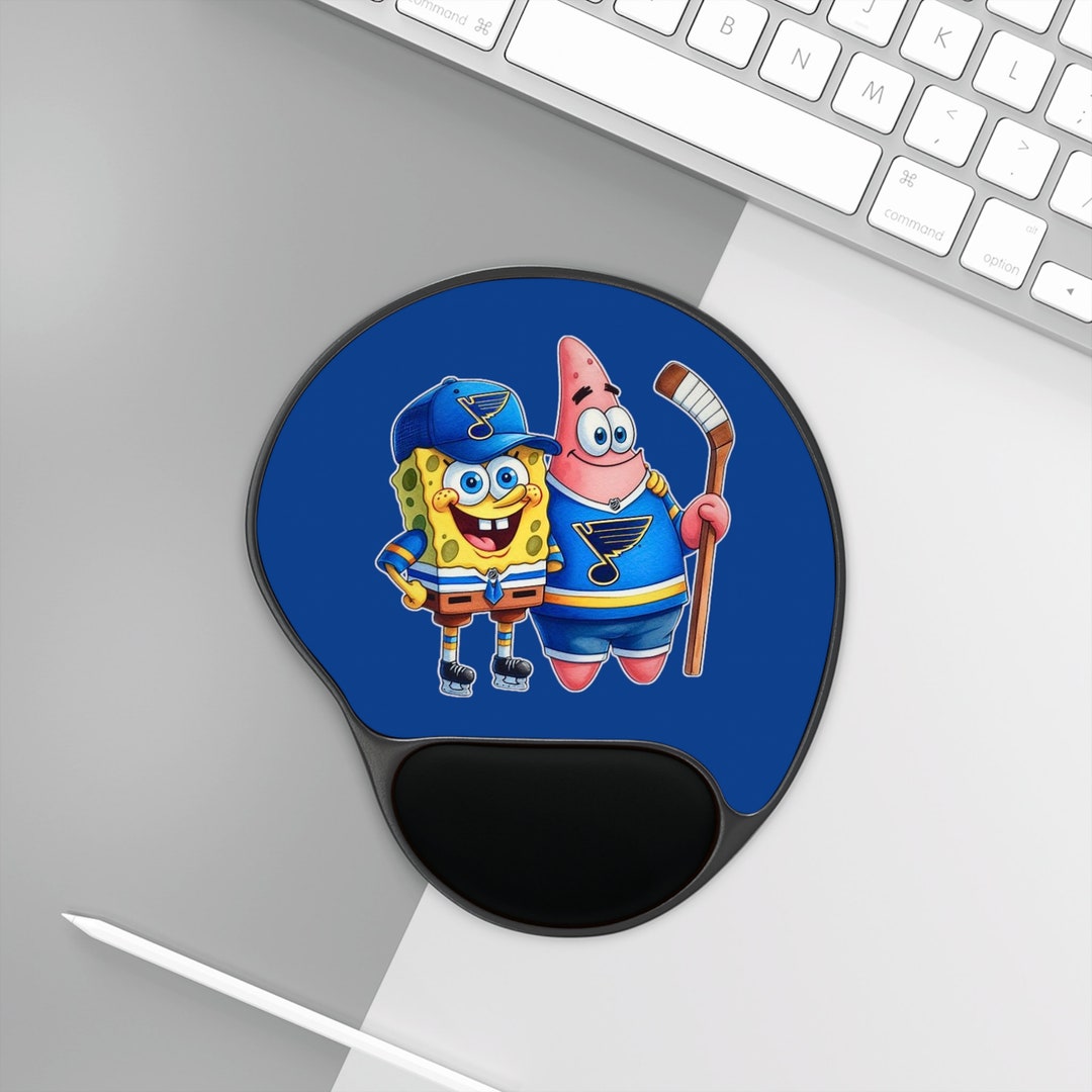 STL Blues Hockey Themed Spongebob Mouse Pad With Wrist Rest - Etsy